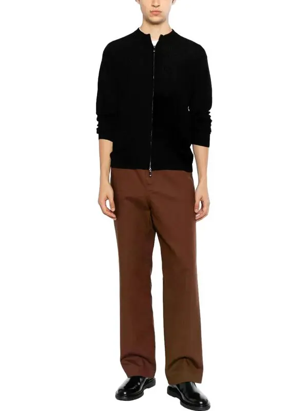 Emporio Armani Zip-up Knitted Cardigan - Black