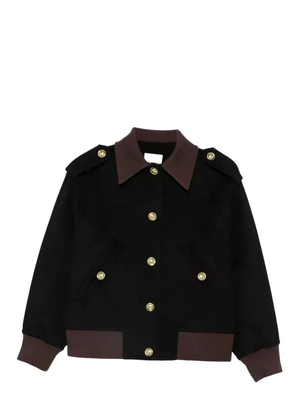 Sandro Epaulette Wool Jacket - Black