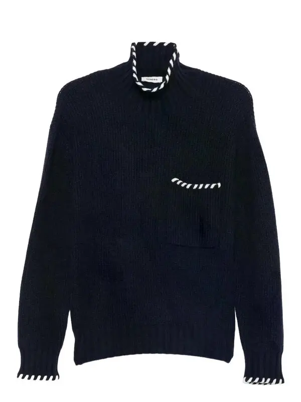 Sandro Ribbed-knit Sweater - Blue