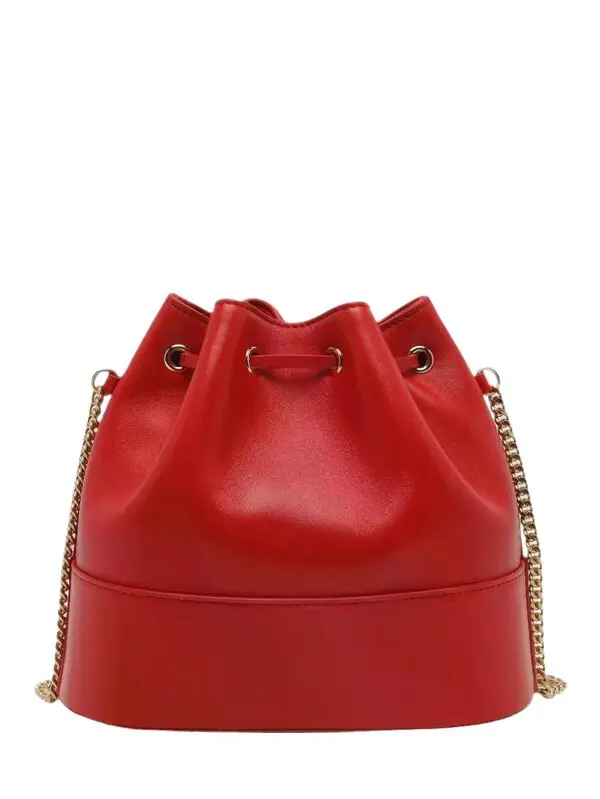 Valentino Garavani Vlogo Leather Bucket Bag - Red