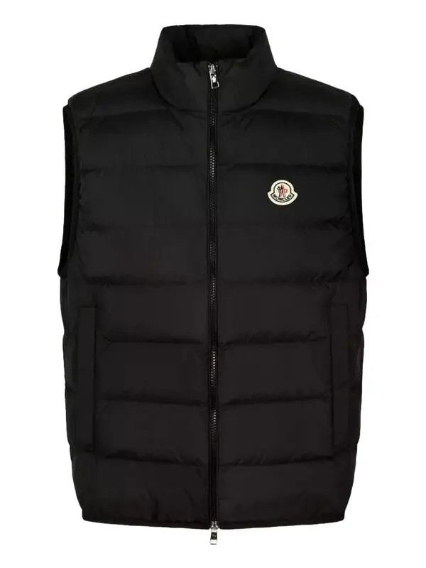 Moncler Quilted Logo-patch Gilet - Black