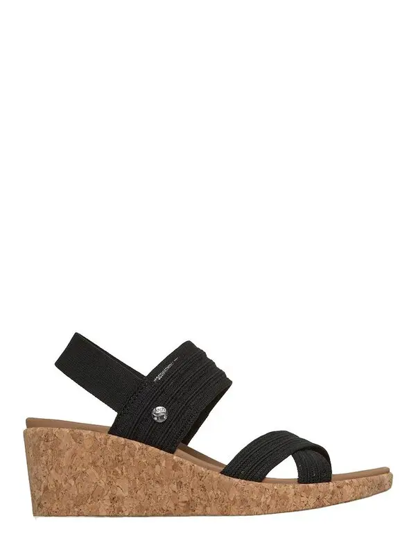 Sketchers Arch Fit Beverlee 2.0 Bali Vibes Wedge Sandals - Black