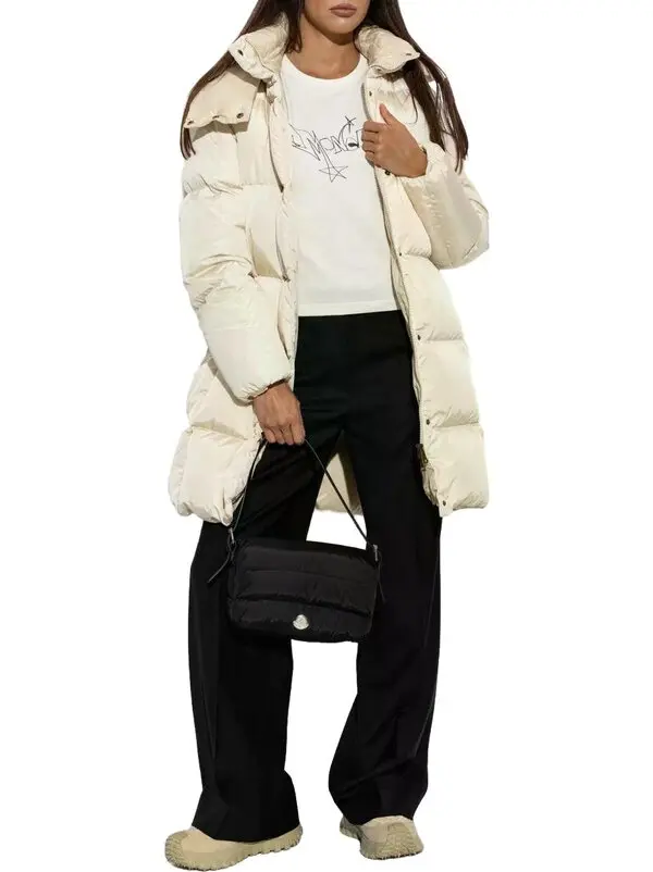Moncler Straight-leg Wool Trousers With Logo Patch - Black
