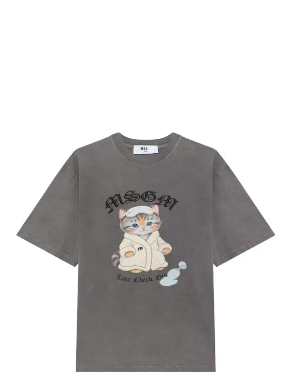 MSGM Graphic Print T-shirt - Grey