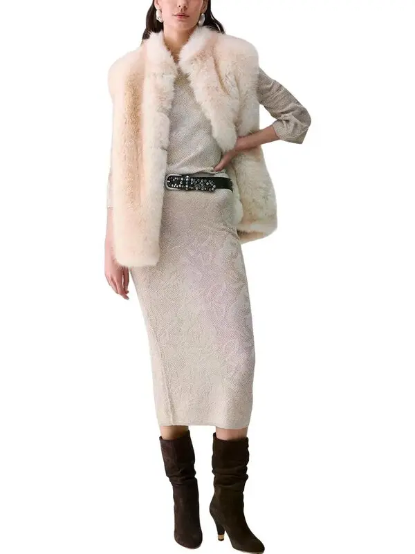 Liu Jo Belted Faux Fur Vest - Neutrals