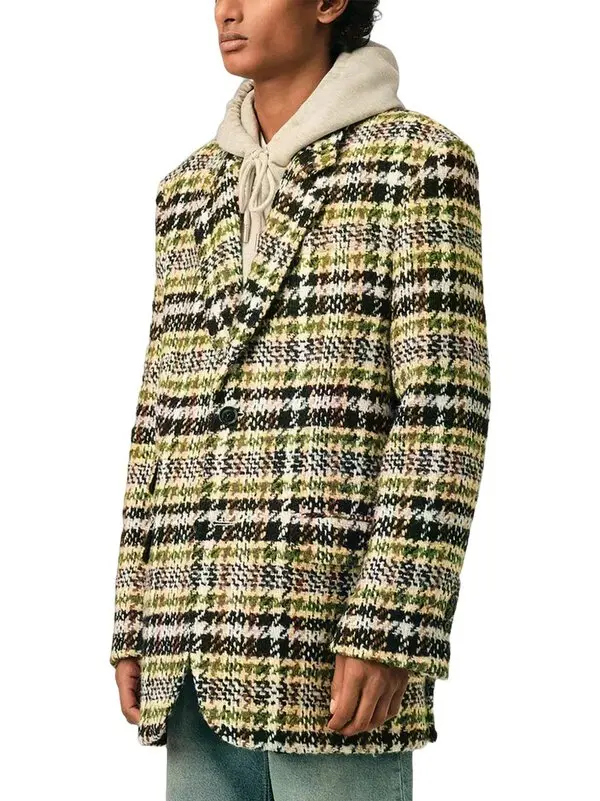 AMI Paris Single-breasted Tweed Jacket - Green