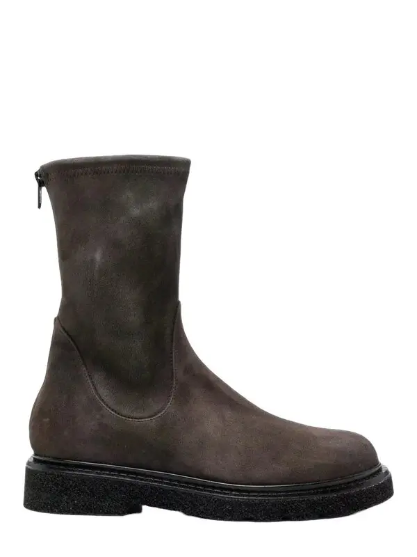 GUGLIELMO ROTTA Rear-zip Suede Ankle Boots - Brown