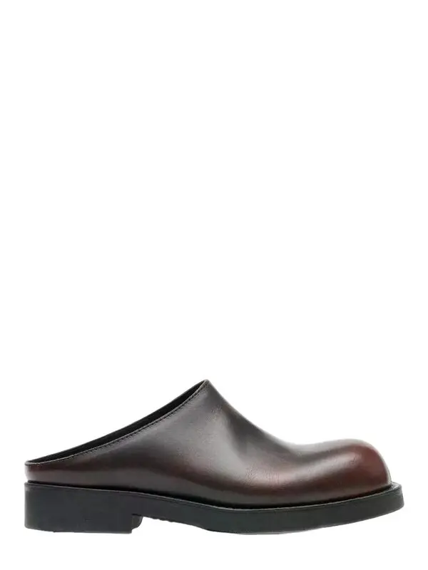 MAISON MARGIELA Brushed Leather Biker Mules - Brown
