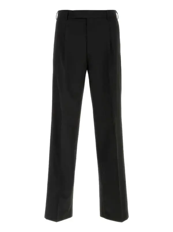 PT TORINO Pleated Wool Trousers - Black