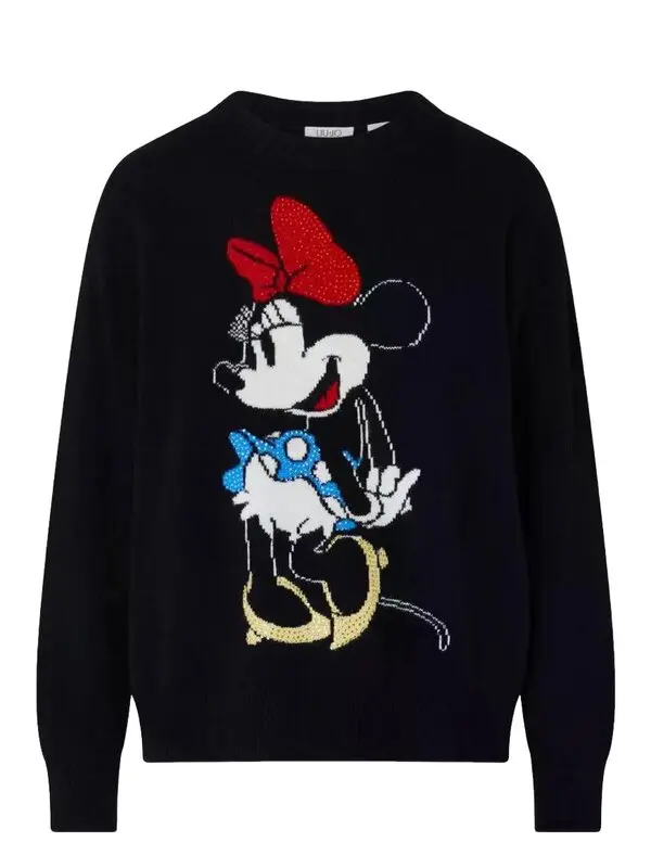 Liu Jo Mrs. Mouse Wool Jacquard Sweater - Black