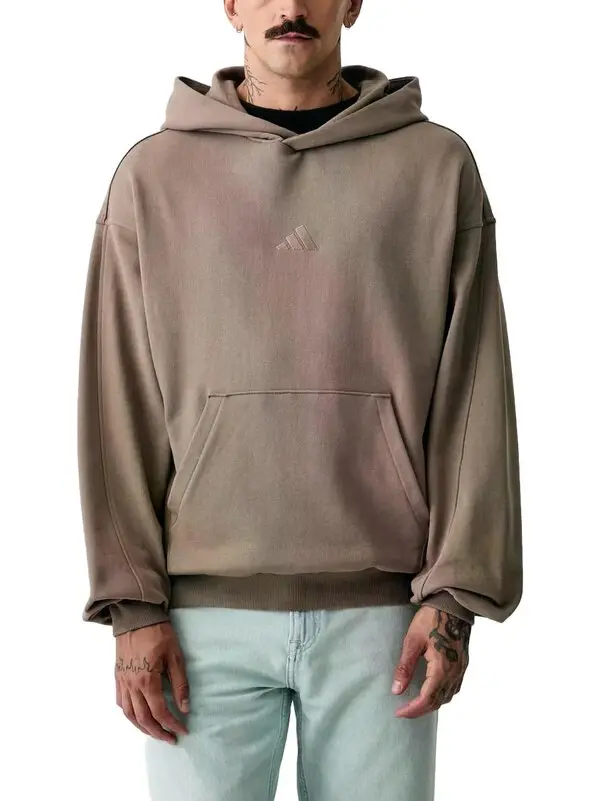 Adidas Logo-embroidered Hoodie - Brown
