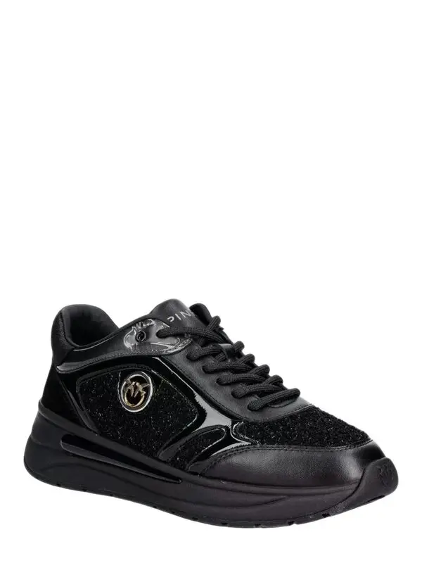 Pinko Nataly 02 Paneled Leather Sneakers - Black