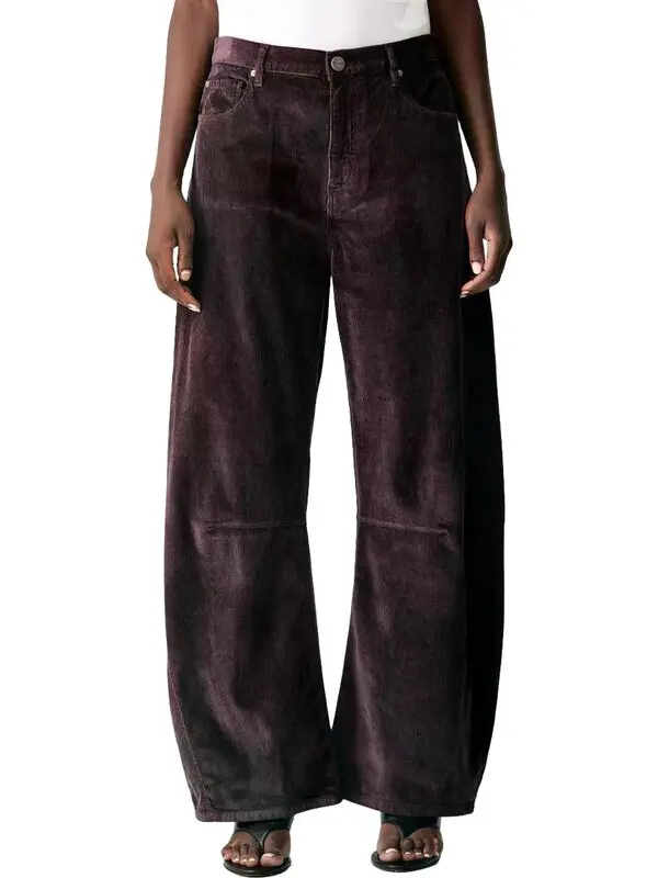 Pinko Barrel-fit Corduroy Trousers - Red
