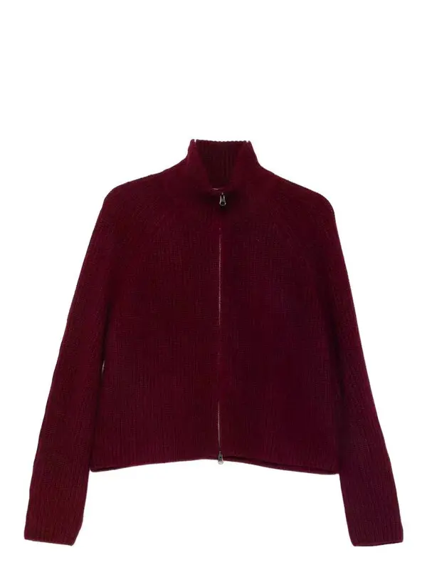 LISA YANG Sadie Ribbed-knit Zip-up Cardigan - Red