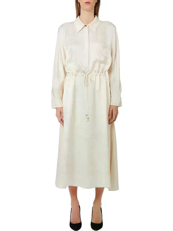 Liu Jo Jacquard-woven Drawstring Midi Dress - Neutrals