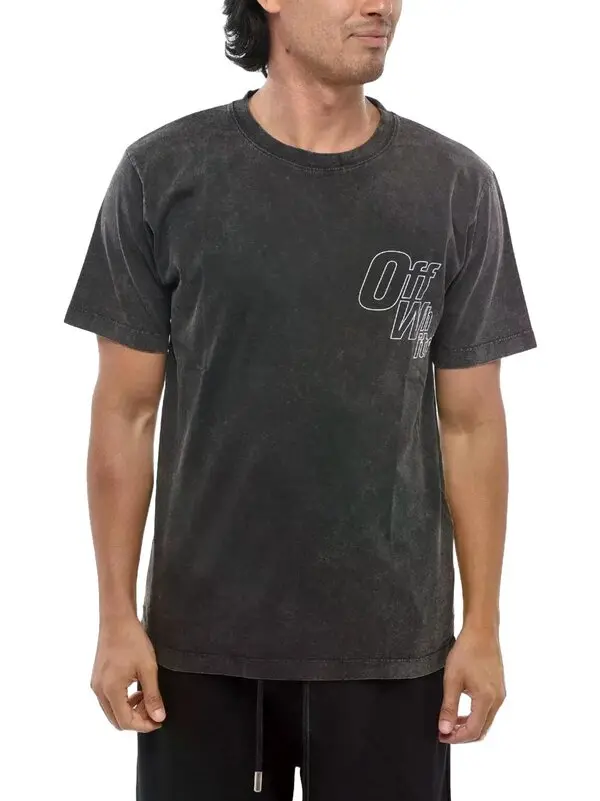 Off-White Outline Arrow Acid-wash T-shirt - Black