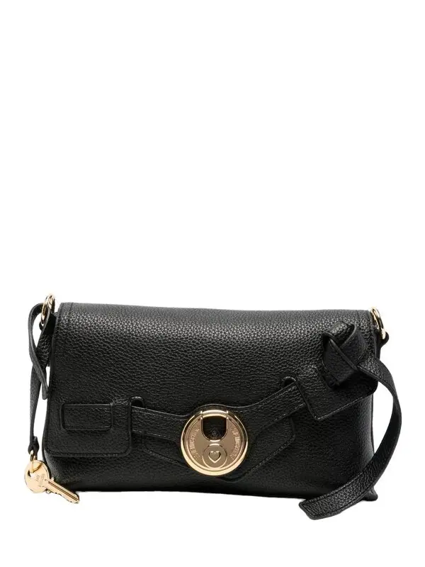 Moschino Logo Plaque Clutch Bag - Black