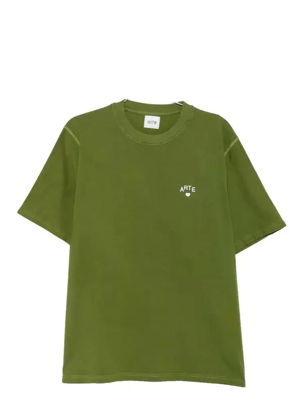 ARTE ANTWERP Logo-embroidered T-shirt - Green