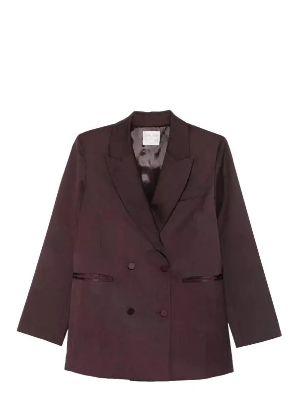 FORTE_FORTE Double-breasted Peaked-lapels Blazer - Brown