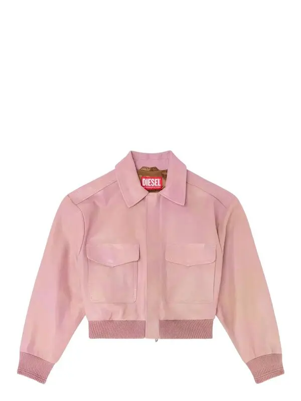 DIESEL® Aviator Jacket In Treated-leather - Pink