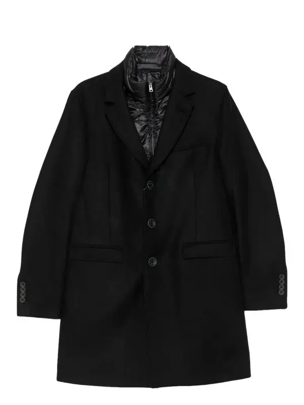 Herno Layered Single-breasted Coat - Black