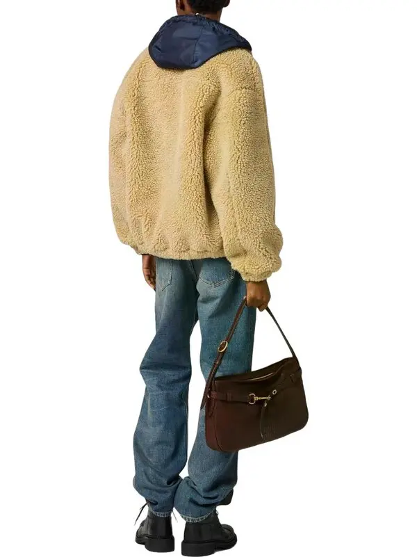 Miu Miu Fleece Blouson Jacket - Neutrals