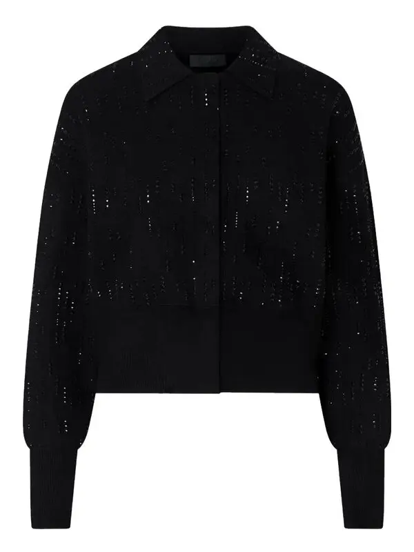 Liu Jo Knit Jacket With Gemstones - Black