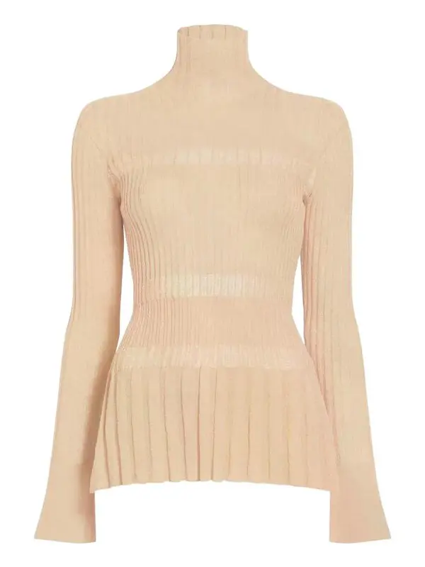 Proenza Schouler Rosario Top In Textured Merino Wool - Neutrals