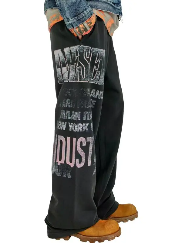 DIESEL® Sweatpants With Concert-graphics - Black