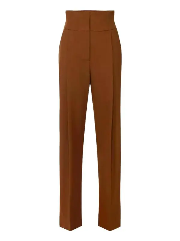 Elisabetta Franchi Trousers In Gabardine Fabric - Brown