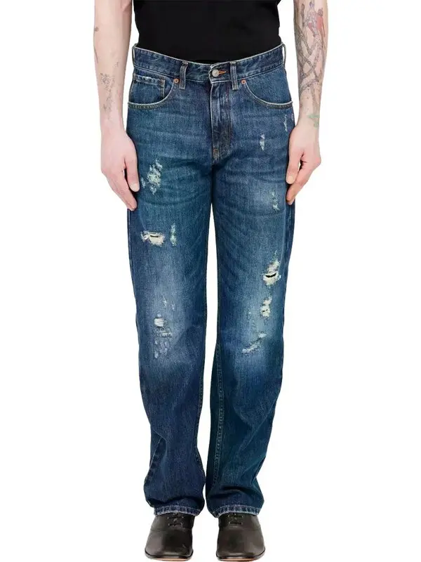 MAISON MARGIELA Distressed-finish Straight-leg Jeans - Blue