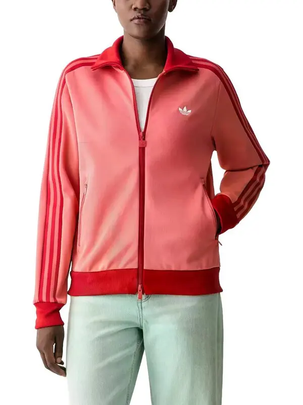 Adidas Logo-embroidered Striped Track Jacket - Pink