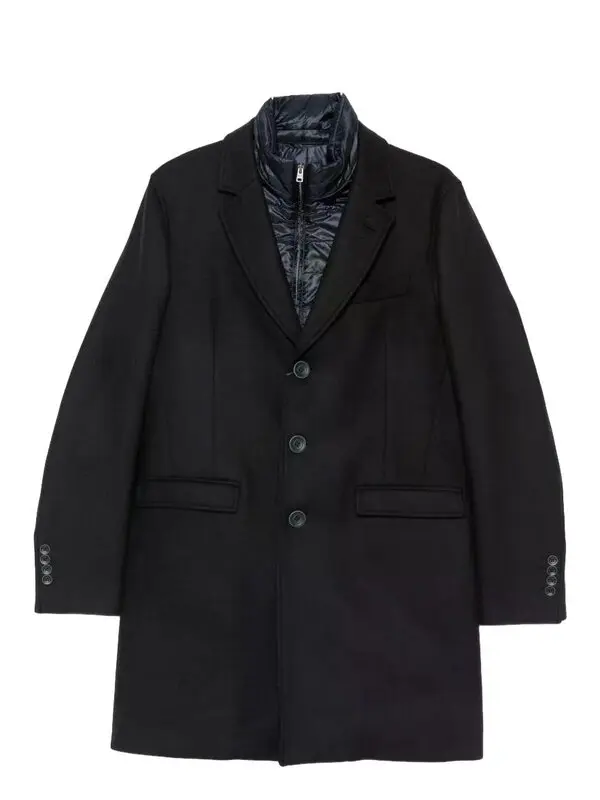 Herno Layered Single-breasted Coat - Black