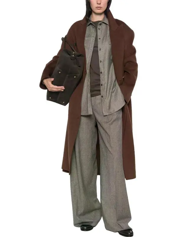 Tagliatore Virgin Wool Wide-leg Trousers - Brown