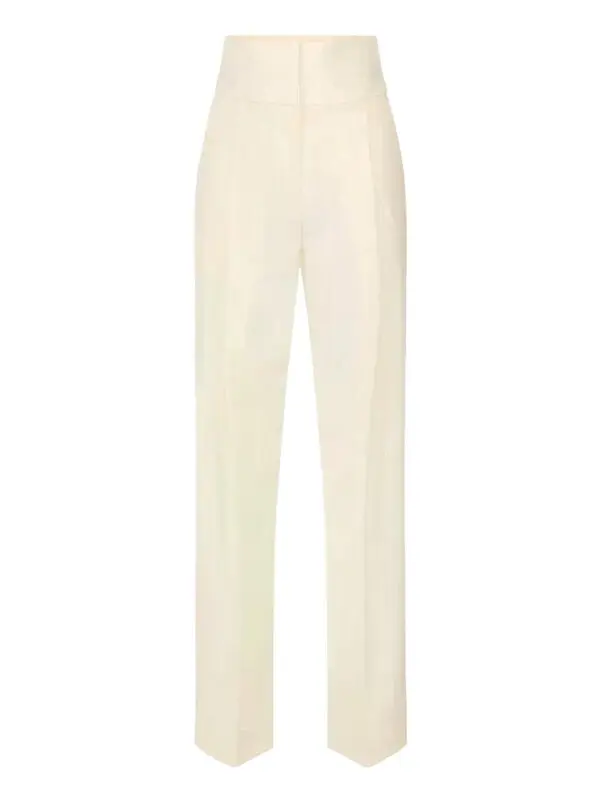 Elisabetta Franchi Trousers In Gabardine Fabric - Neutrals