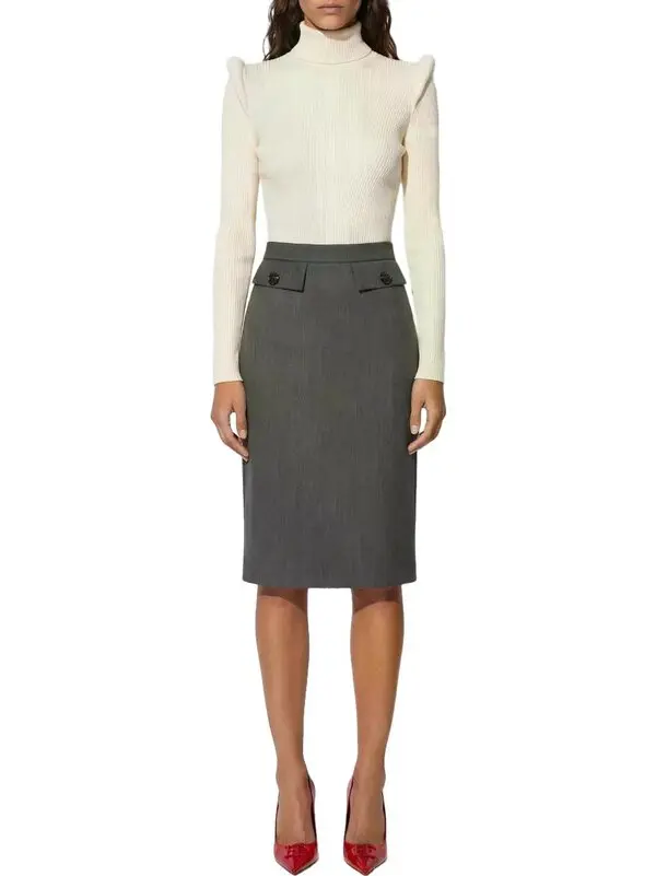 Elisabetta Franchi Cool Wool Skirt - Grey