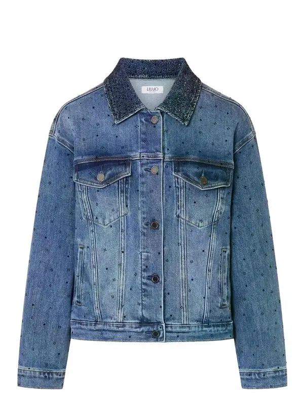 Liu Jo Denim Jacket With Micro-rhinestones - Blue