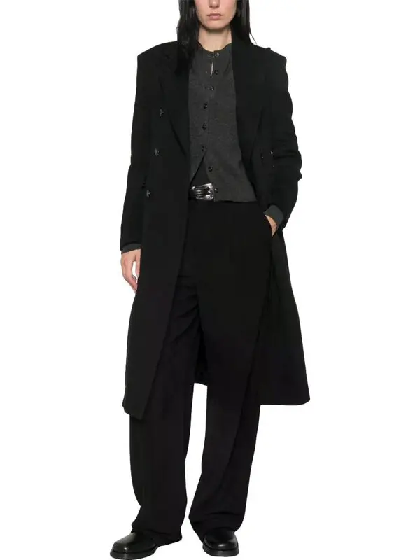 Tagliatore Double-breasted Peak-lapel Coat - Black