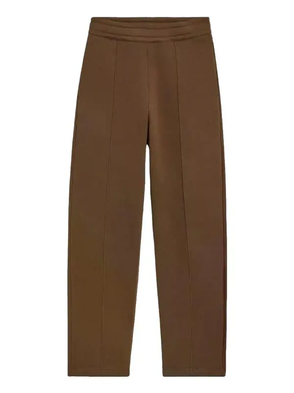 AMI Paris Cotton Wide Leg Track Pants - Brown
