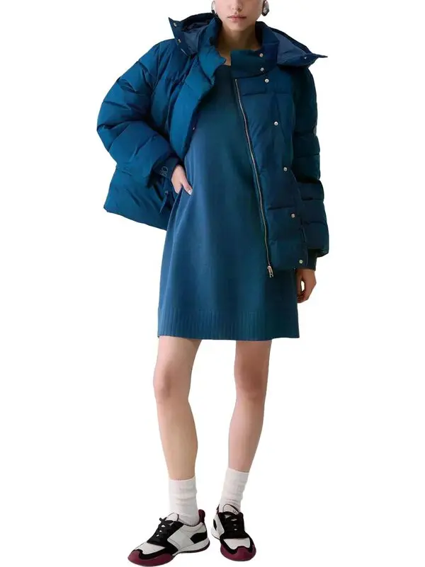 Liu Jo Quilted Oversized Jacket With Hood - Blue