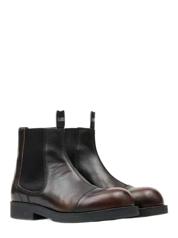 MAISON MARGIELA Brushed Leather Chelsea Boots - Brown