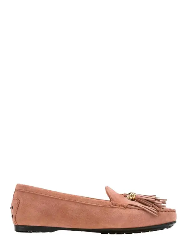 TOD'S Suede Tassel Detail Loafers - Brown