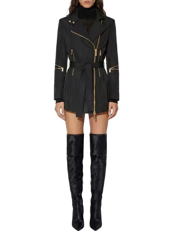 Elisabetta Franchi Jacket In Taffeta Voile Fabric - Black