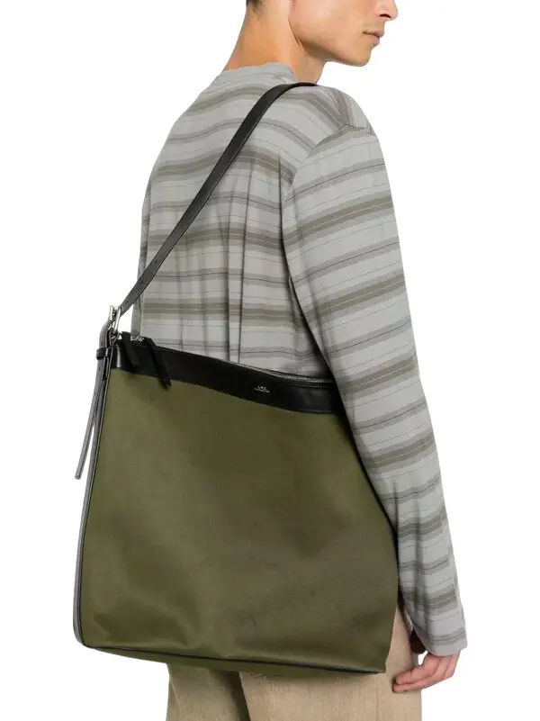 A.p.c. Vera Maxi Two-tone Shoulder Bag - Green