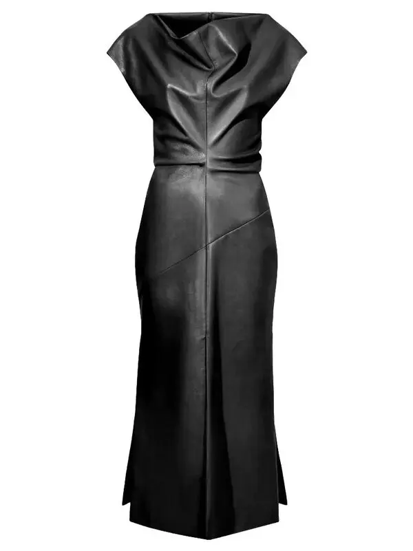 Proenza Schouler Rosa Dress In Smooth Leather - Black