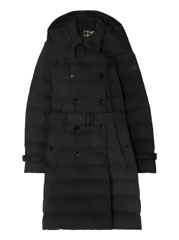Burberry Mid-length Nylon Audley Puffer Coat - Black