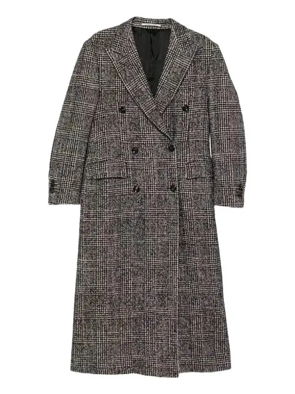 Tagliatore Caitlyn Double-breasted Checked Coat - Black