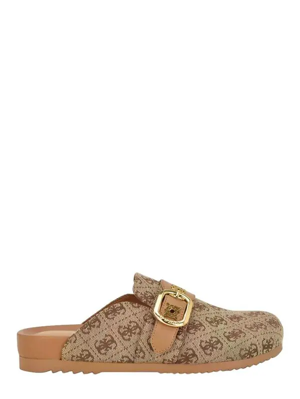 Guess Galavanta Monogram Pattern Mules - Neutrals