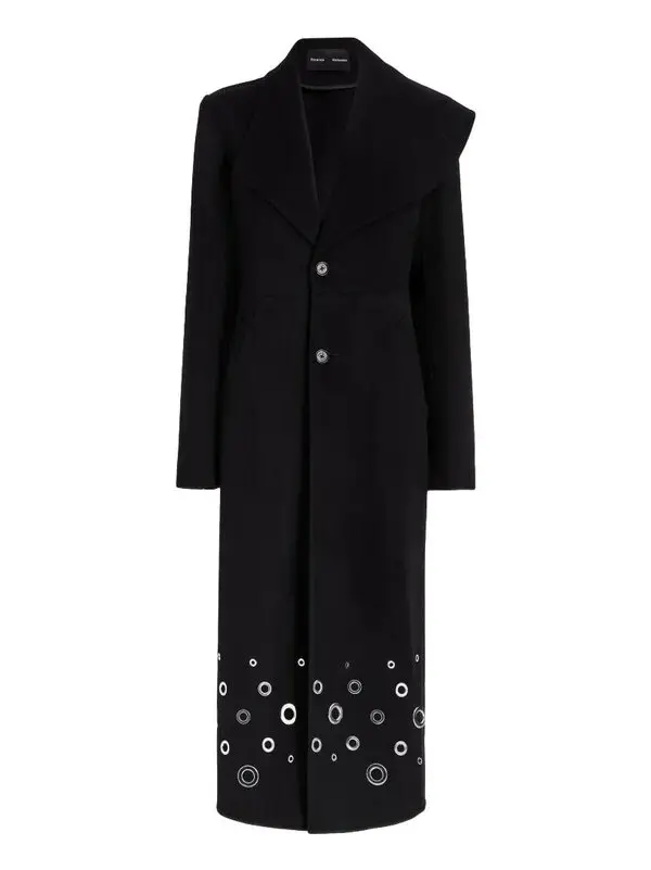 Proenza Schouler Alix Coat In Compact Melton Wool - Black