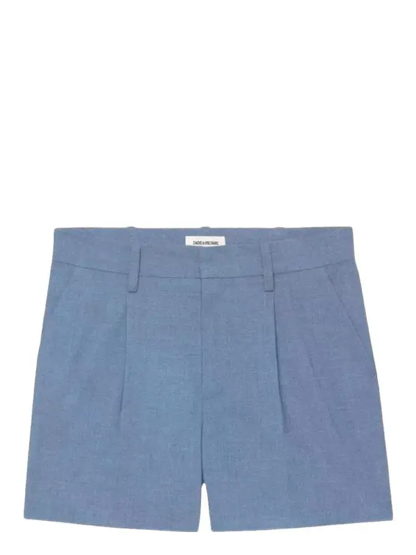 Zadig&Voltaire Puras Pleat-detail Shorts - Blue